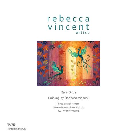Rare Birds Greetings Card Rv75 Rebecca Vincent