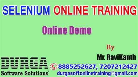 selenium with project online training demo by mr ravikanth realtime