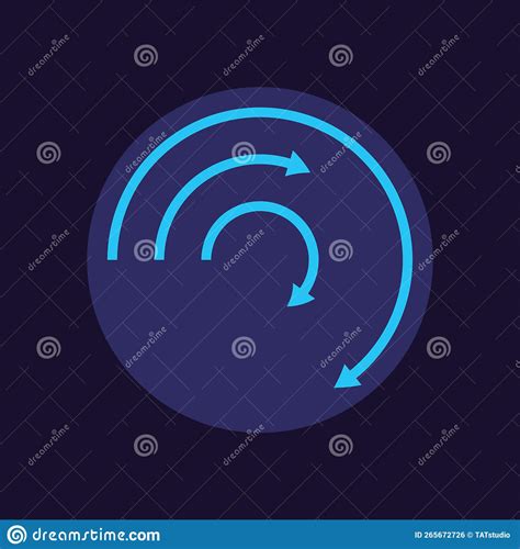 Radial Infographic Diagram Design Template For Dark Theme Cartoon