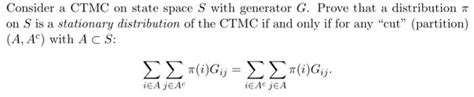 solved consider a ctmc on state space s with generator g