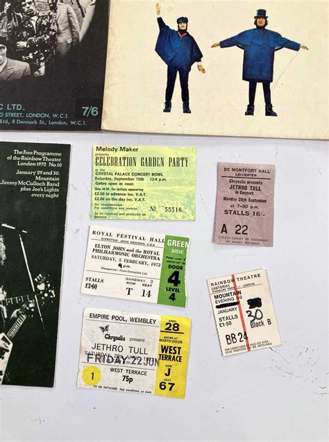 Lot 117 Concert Programmes With Tickets Music