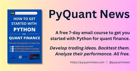 Learn Algorithmic Trading With Python Pyquant News 🐍 Posted On The