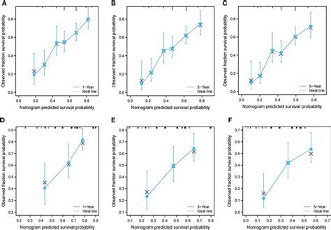 Calibration Curves Of The Prognostic Nomogram In Both Groups A