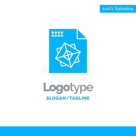 File Processing 3d Design Blue Business Logo Template Stock Vector