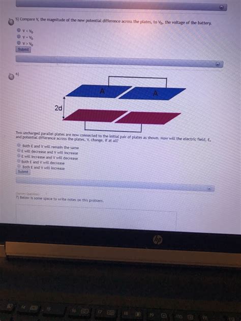 Solved Two Parallel Plates Each Having Area A 2209 Cm2 Are