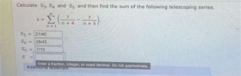 solved calculate s3 s4 and ss and then find the sum of the
