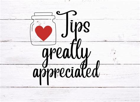 Tip Jar Svg Tip Jar Tip Jar Png Tips Greatly Appreciated Etsy Australia