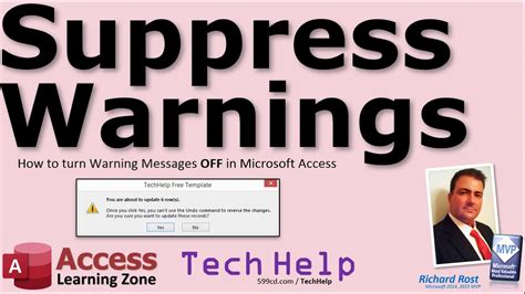 suppress warning messages for microsoft access action queries you are
