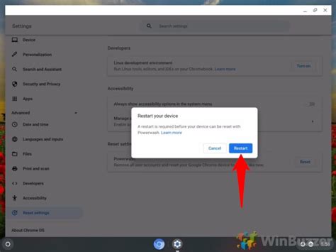 How To Factory Reset A Chromebook Chromeos With Powerwash Winbuzzer