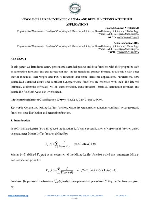 pdf new generalized extended gamma and beta functions with their