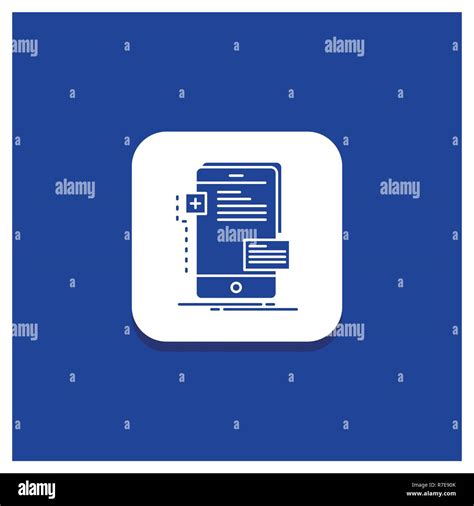 Blue Round Button For Frontend Interface Mobile Phone Developer Glyph Icon Stock Vector