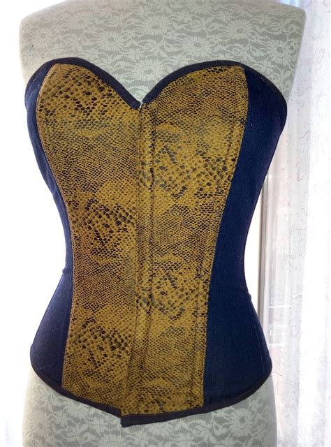 Pretty Dark Blue And Light Brown Python Coloured Faux Leather Etsy