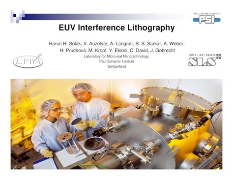 Pdf Euv Interference Lithography Workshoporal 42 Resist 10 Solakpdf · Euv Interference