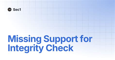 missing support for integrity check sec1