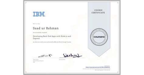 Saad Ur Rehman On Linkedin Completion Certificate For Developing Back