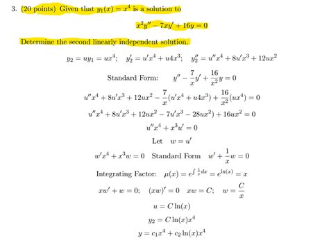 The Differential Equations Problem Provided Has A Chegg