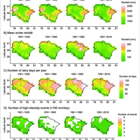 Spatial Rainfall Patterns At Multidecadal Scale 1901 2016 Download Scientific Diagram