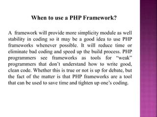 Php Framework PPT