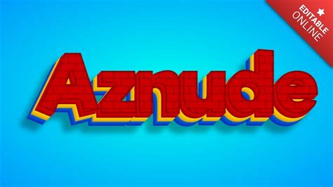 Aznude 3d Ladrillos Rojos Generador De Efectos De Texto
