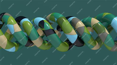 Premium Photo Group Of Green Blue Black Beige Spirals Green Background Abstract Illustration