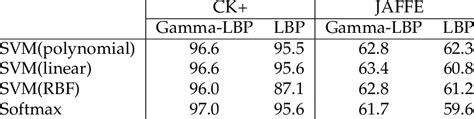 Recognition Rates On Different Classifiers With And Without Gamma