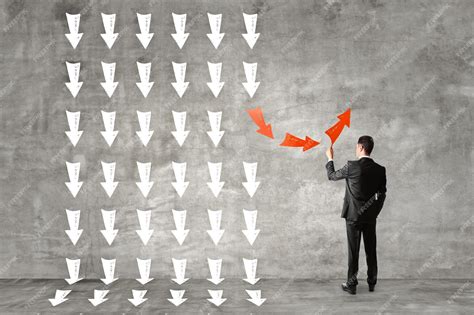 Premium Photo Unique Solution Concept With Businessman Pointing Red