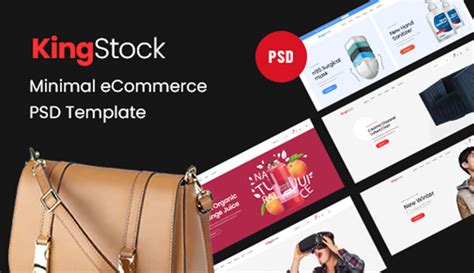 Kingstock Minimal Ecommerce Psd Template Themepure