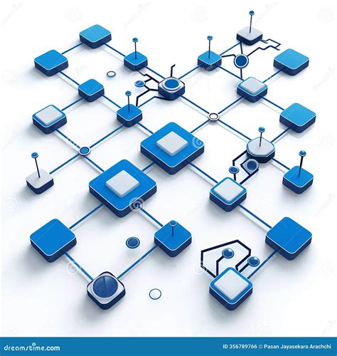Algorithm Flowchart With Square Blocks And Connecting Lines