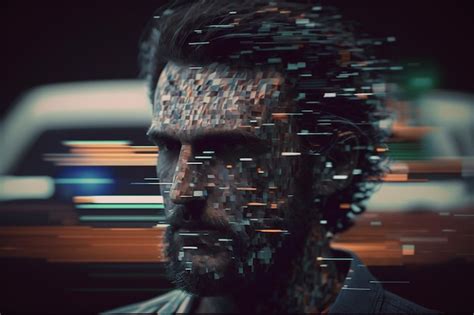 Premium Ai Image A Man With The Word Matrix On His Face