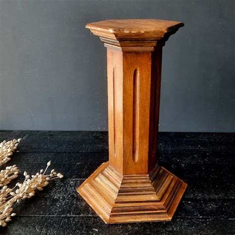 Wood Pedestal Etsy