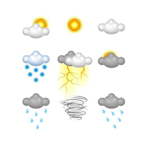 Realistic Weather Icon Set Vector Illustration 20823983 Vector Art At