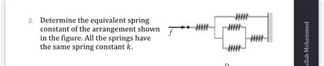 [solved] 2 Determine The Equivalent Spring Constant Of Th