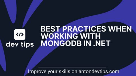 Best Practices When Working With Mongodb In Net