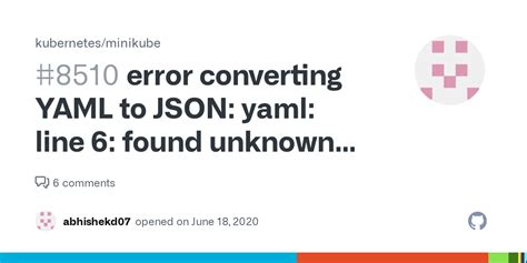 error converting yaml to json yaml line 6 found unknown escape