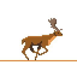 Pixel Art Deer Running Animation Pixel Sprite  Elk Pixel Art