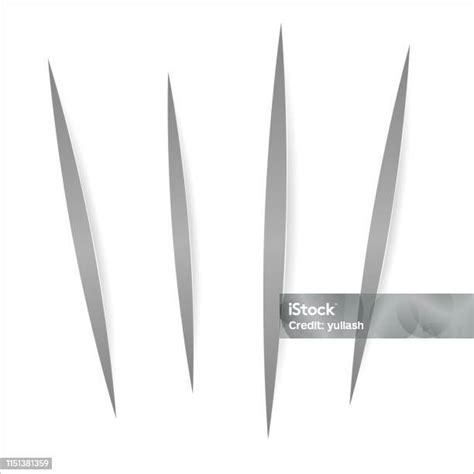 흰색 배경에 그림자와 종이 시트에서 벡터 현실적인 인하 종이에 3 차원 절 개 수직 컷의 집합입니다 나이프 마크 종이에 대한 스톡 벡터 아트 및 기타 이미지 Istock