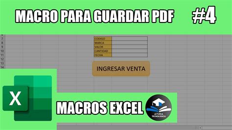 Excel Profesional Guardar COMO PDF UTILIZANDO MACROS YouTube