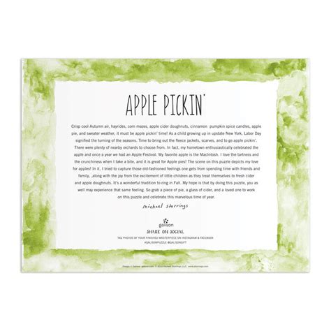 Michael Storrings Apple Pickin 1000 Piece Puzzle Galison