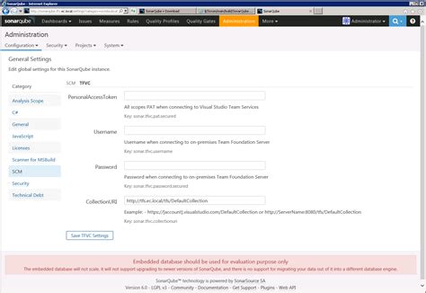 sonarqube 6 0 integration with tfs15 rc behind arr 3 0azure devops