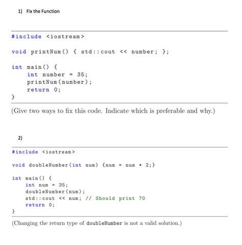 solved 1 fix the function include void print num {