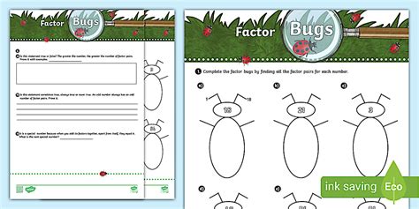 👉 Factor Bugs Worksheet Teacher Made Twinkl