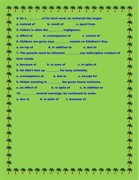 10th Unit 2 Articles Prepositional Phrases Worksheet Live Worksheets