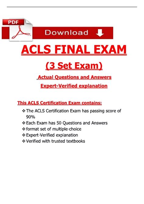 Aha Acls Post Test 3 Set Exams 2025 2026 Questions And Verified Explanation Answers 100