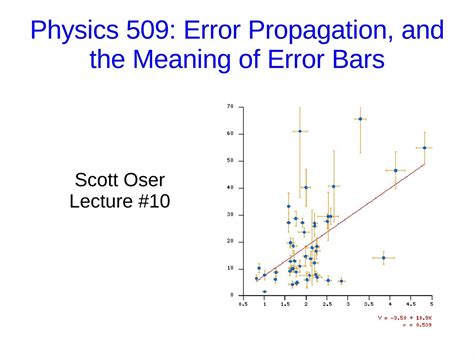 Error Propagation And The Meaning Of Error Bars Ubc Physics