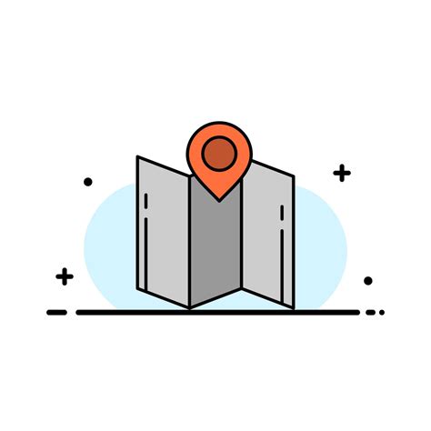 Map Direction Location Navigation Pointer Business Flat Line Filled Icon Vector Banner Template