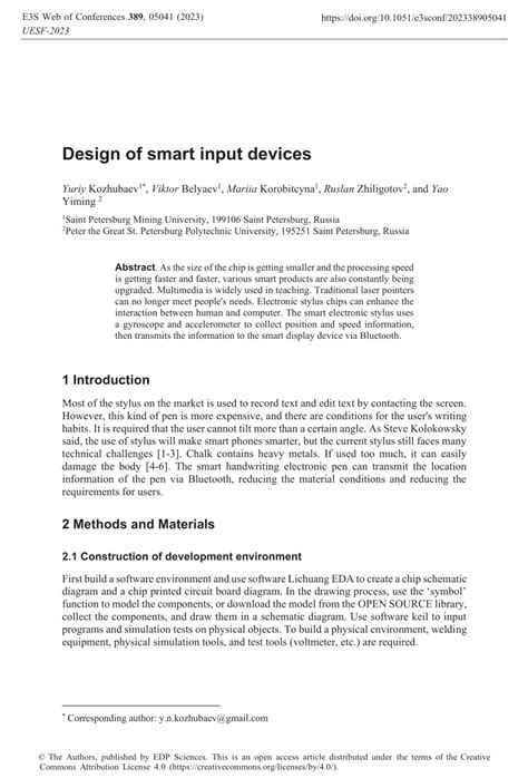 PDF Design Of Smart Input Devices