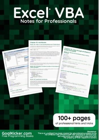Excel VBA Notes For Professionals PDF Book