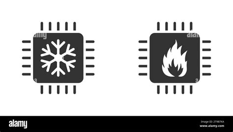 Cpu Icon With Fire And Snowflake Symbols Vector Illustration Stock Vector Image And Art Alamy