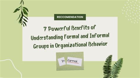 Formal And Informal Groups