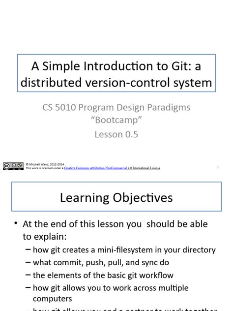 Lesson 05 Introduction To Git Pdf Version Control System Software